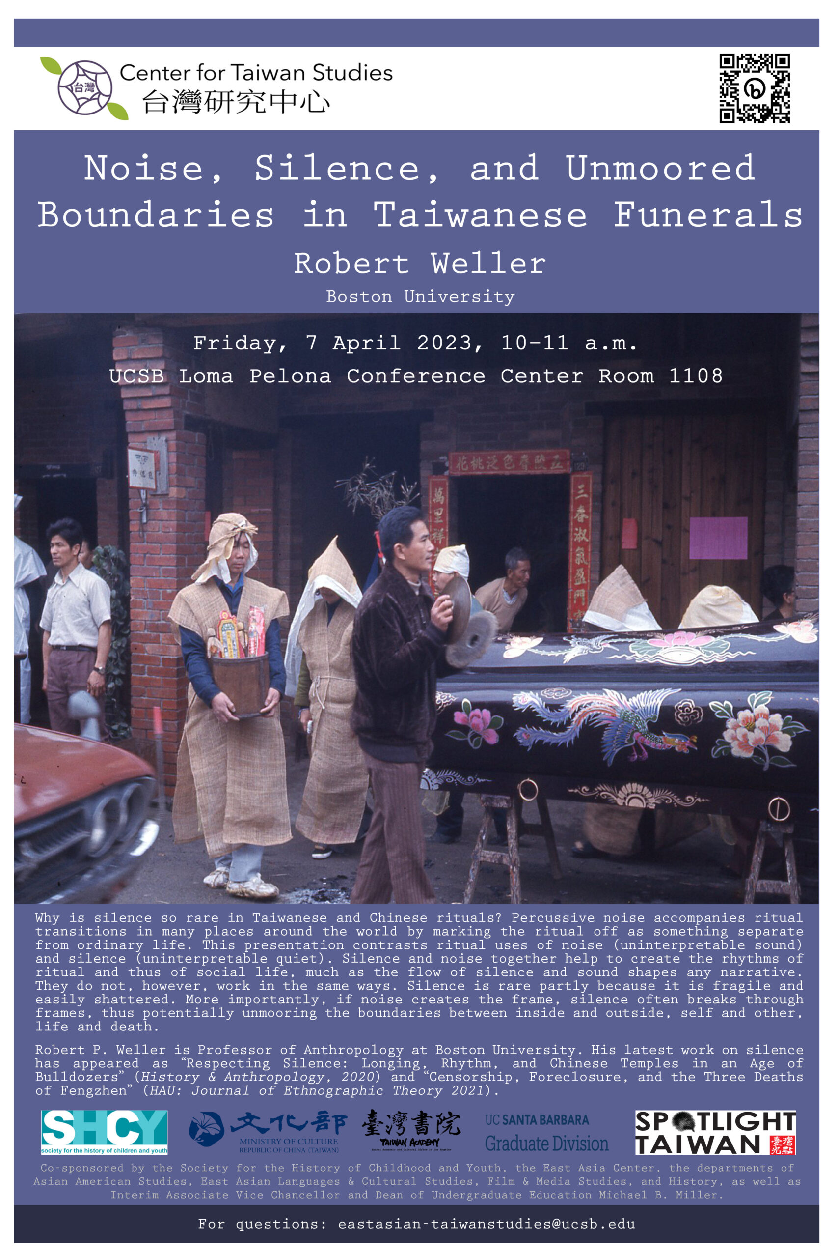 Talk: “Noise, silence, and Unmoored Boundaries in Taiwanese Funerals ...